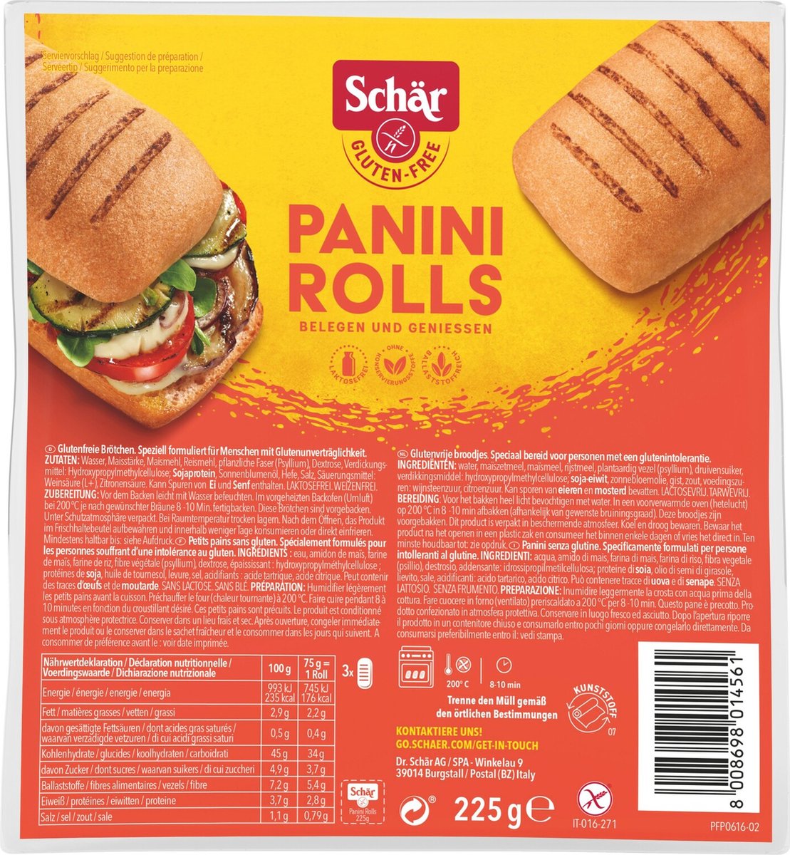 Schar Panini Rolls 225 gr | bol.com