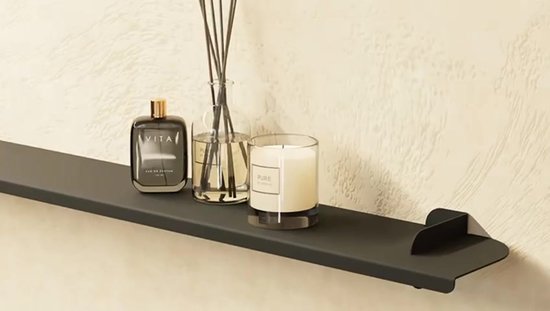 Indusigns Wandplank Staal - Zwart / 100cm x 14cm / Muurplank ...