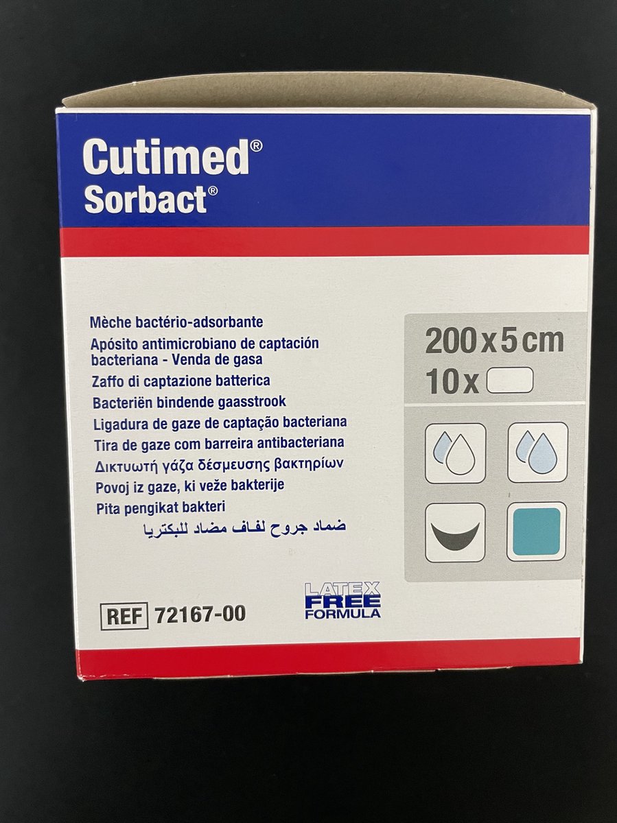 BSN - Cutimed Sorbact - gaasstrook 5 x 200 cm - 10 stuks per doos | bol