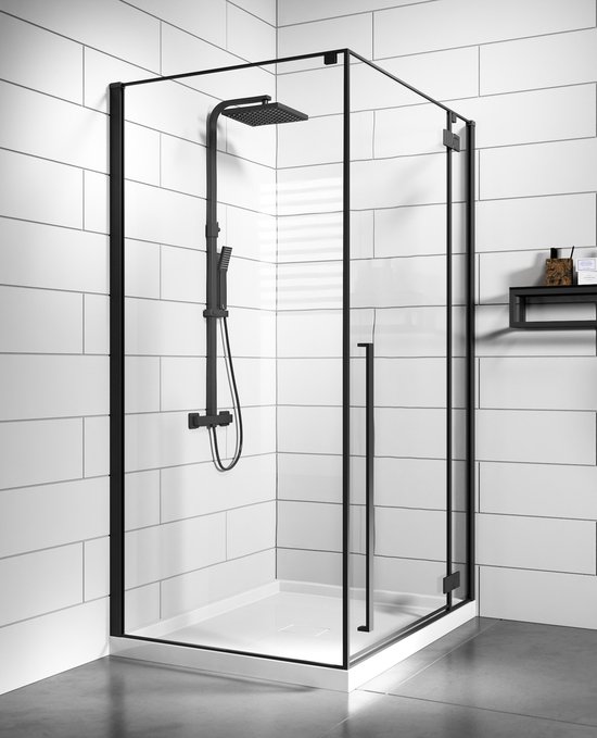 Badplaats Douchecabine Vancouver 90 cm x 120 cm x 195 cm - Zwart met ...