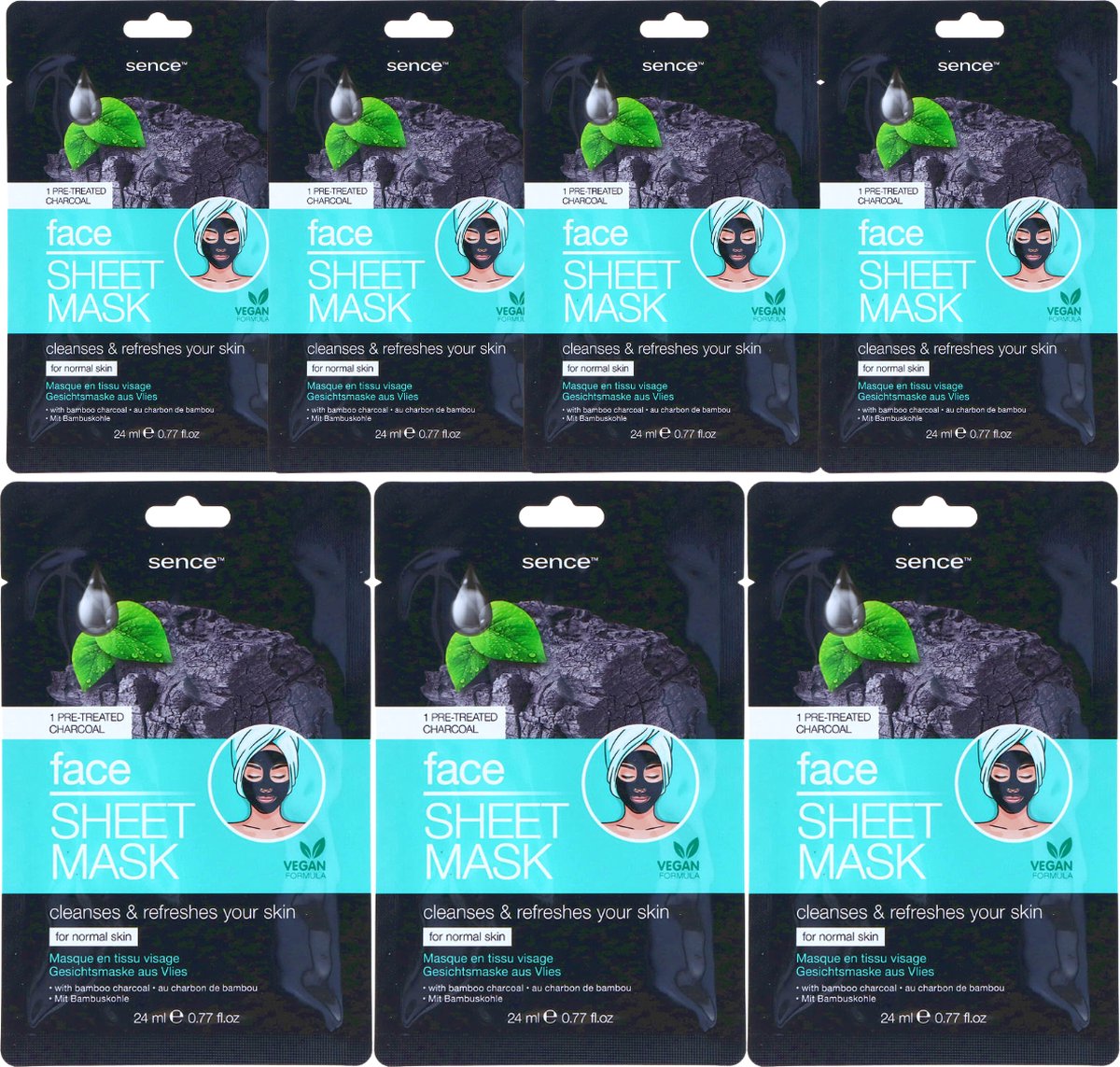 Sence Bamboo & Charcoal Face Mask - 7 pièces - Face Mask - Le masque ...
