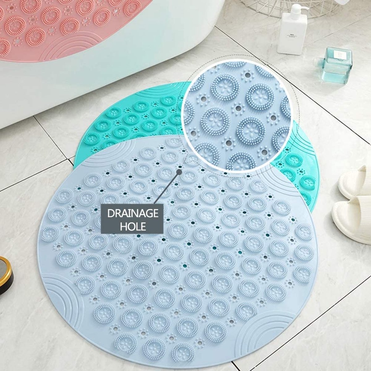 Douchemat ronde douchemat PVC badkamermat antislip douchebakmat met ...