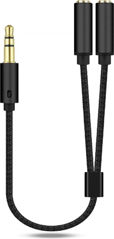 Jack Aux Splitter Male naar 2x Female - 3,5 mm Jack Splitter Audio ...