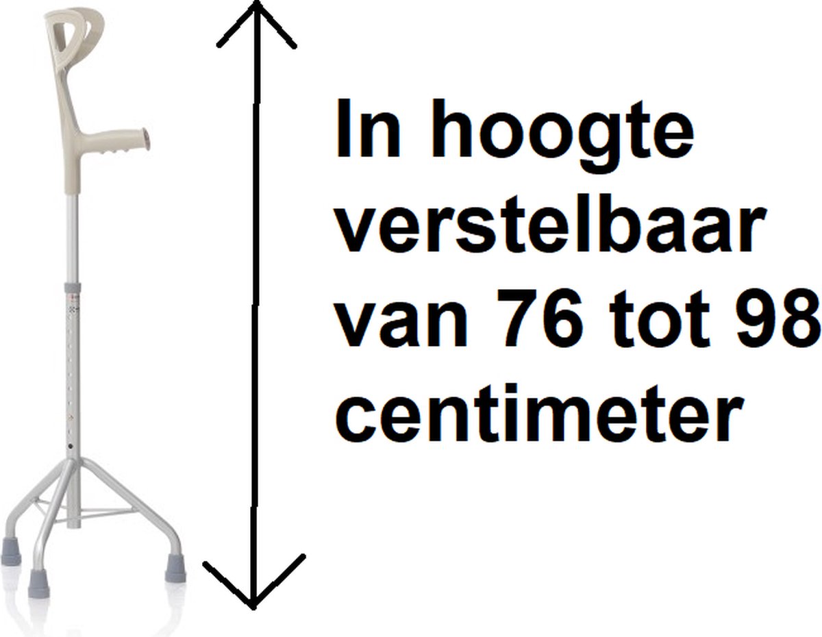 Moretti driepoot loopstok met onderarmkruk ondersteuning | bol.com