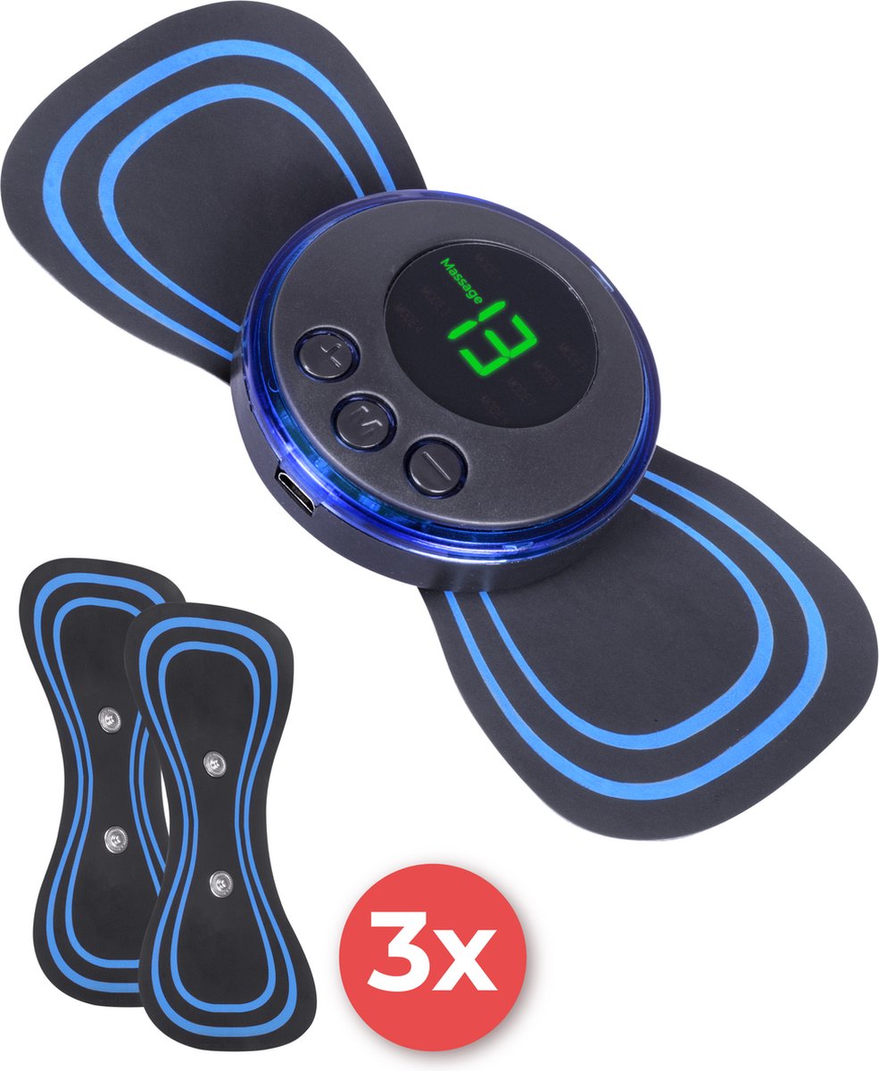 Nuvance - EMS Massage Apparaat met Bediening - 3 Stuks - Stimuleert ...