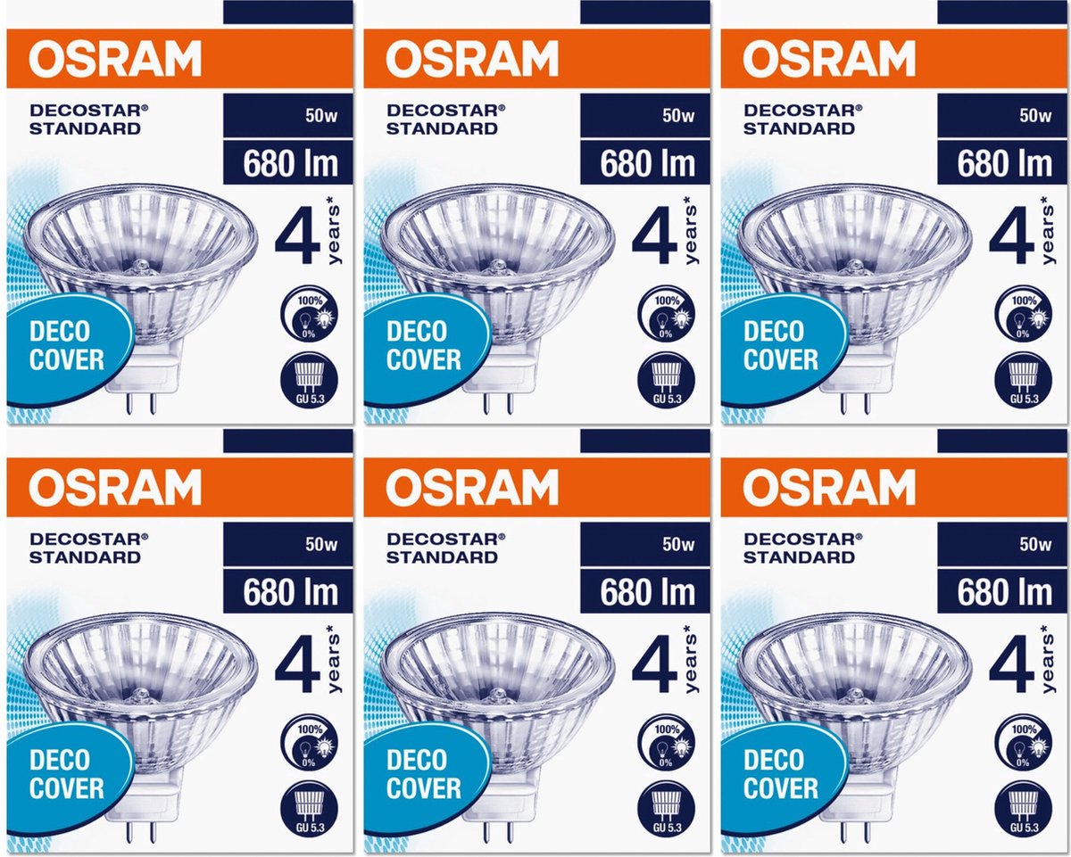 Osram Decostar 51S Halogeenspot 50W - GU5.3 - Dimbaar warm wit licht ...