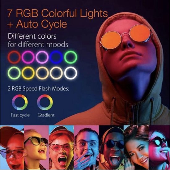 Moshion RGB Ringlamp MJ36 - Selfie Ring Light voor perfecte TikTok ...