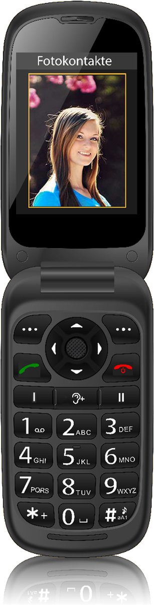 GSM SL720 Ouderen mobiele telefoon - 2G - Noodknop - Zwart | bol.com