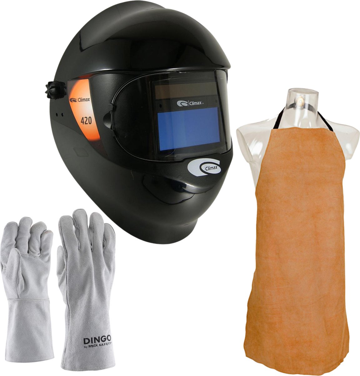 Lasset met Climax Laskap 420 - Lasschort - Lashandschoenen - Laskleding ...