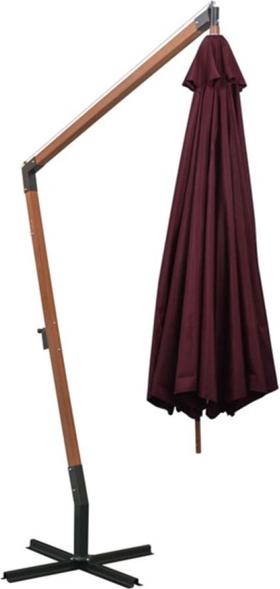Hangende parasol Bordeaux Rood Donkerrood Dennenhout | Watervast – UV ...