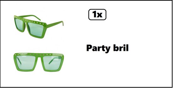Bril Party groen - Bling bling brillen thema feest festival fun ...