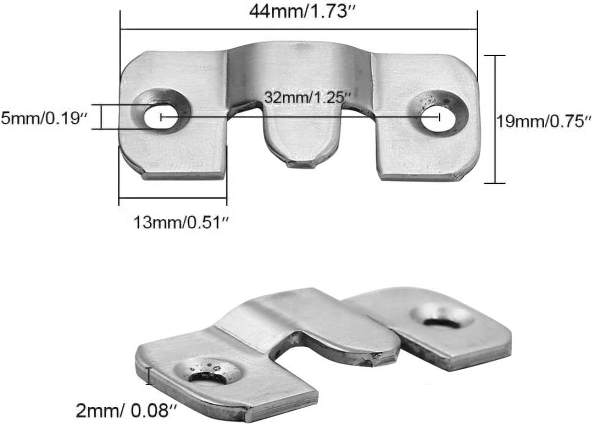 40 Stuks - RVS Verzonken Montagebeugel - Met Schroeven en Plugs - 20 ...