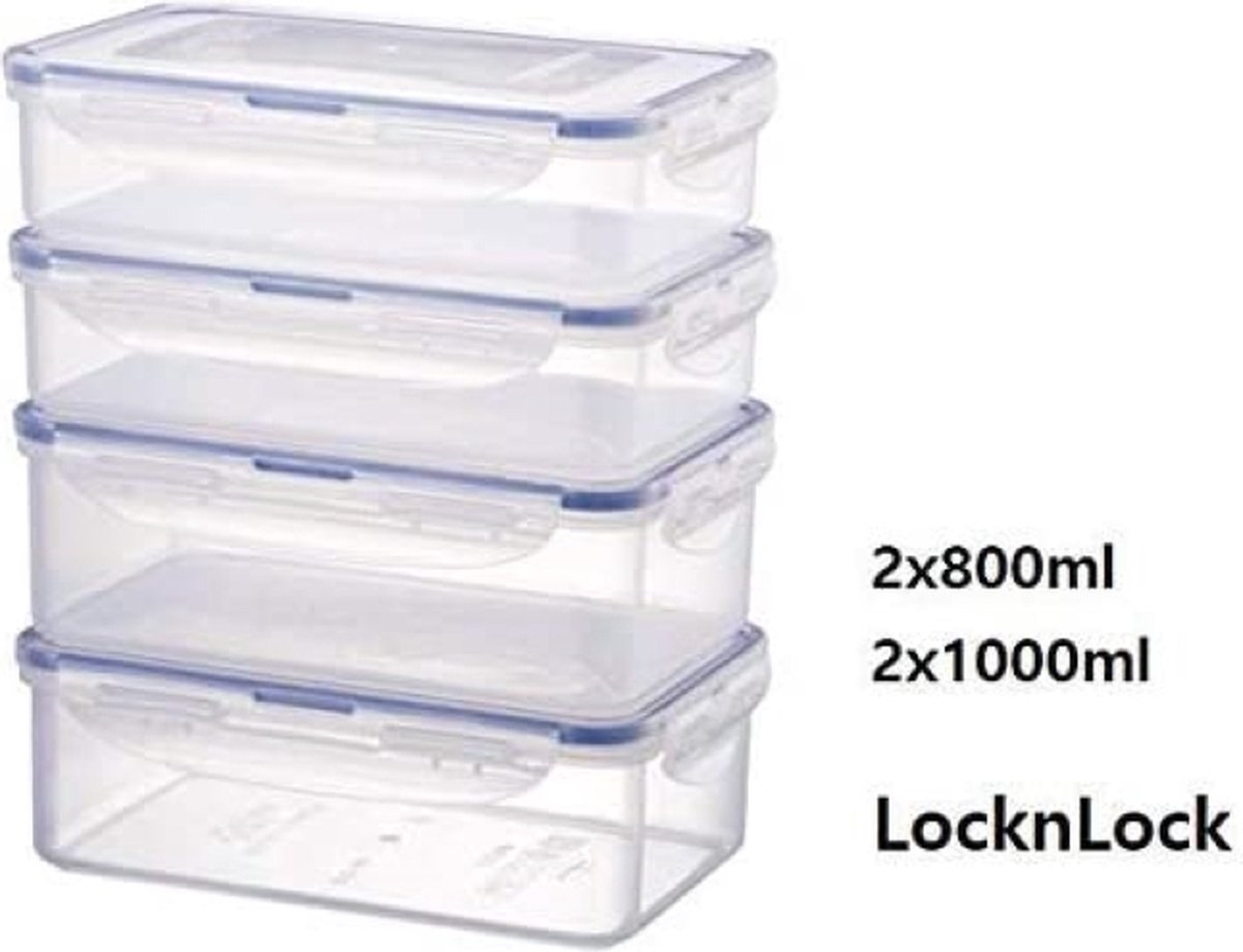 LOCK & LOCK Vershouddozen in 4-delige set, stapelbare voorraaddozen van ...