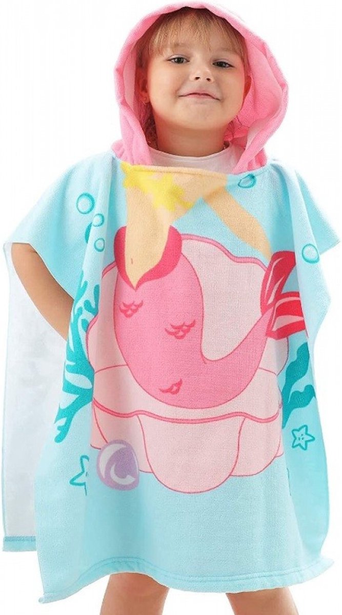 Poncho Zeemeermin, Kinder cape met zeemeermin, strand, Cape, Poncho ...