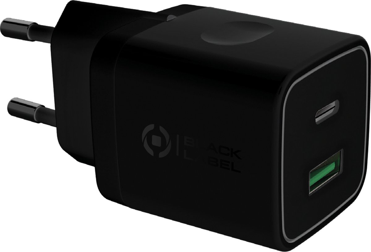 Black Label Fast Charger 20W USB-C en USB-A ingang 2 in 1 lader | bol.com