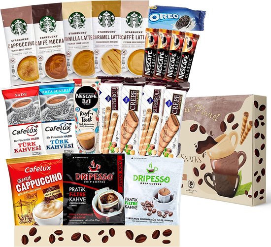 Premium Instant Coffee Hamper Box - Cappucino, Mocha, Caramel & Vanilla ...