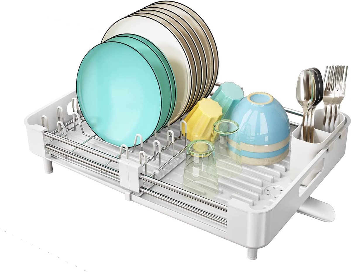 Afdruiprek, uitbreidbaar (33,5 cm-50 cm) afdruiprek, roestvrijstalen ...