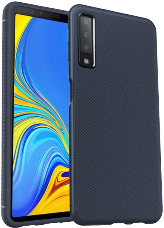 Samsung Galaxy A7 (2018) Twill Texture TPU Back Cover Blauw | bol.com