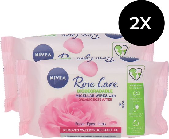 Nivea Rose Care Micellar Wipes - 25 pieces (set van 2) | bol