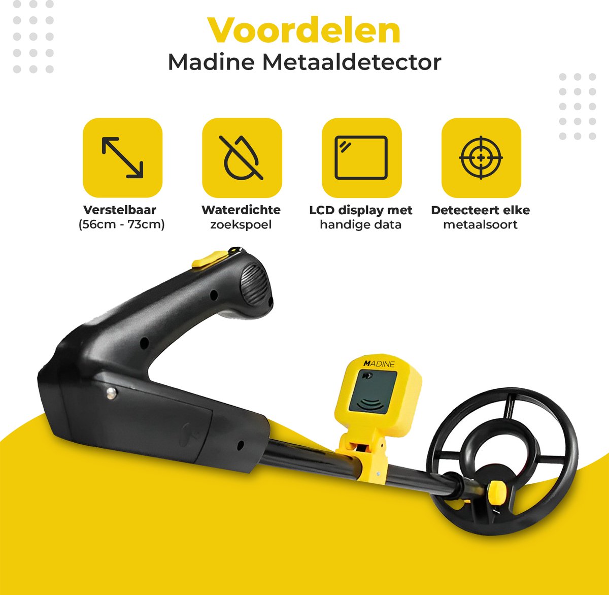 MADINE Metaaldetector - Voor kinderen - Kwalitatief - Verstelbare ...