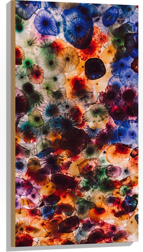 Hout - Patroon van Vlekken met Stipje in Verschillende Kleuren - 50x100 ...