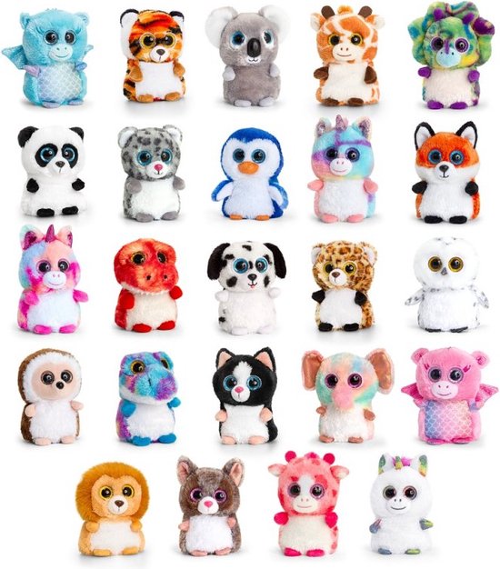 Keel Toys - 3 Mini Motsu's - Panda, Kat en Leeuw - 10 cm | bol