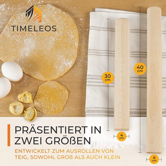 Deegroller hout – houten deegroller - rolhout | bol
