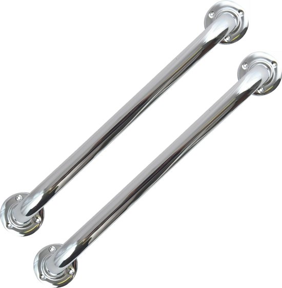MSV Badkamer/douche wand/muur handgreep - 2x - rvs metaal - zilver - 30 ...