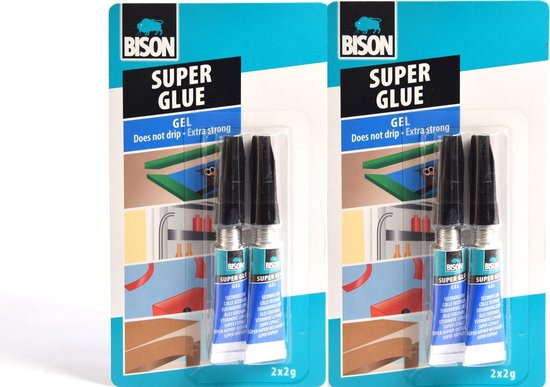 4 Stuks Bison Super glue - Secondelijm 4 X 2g - Extra sterk | bol