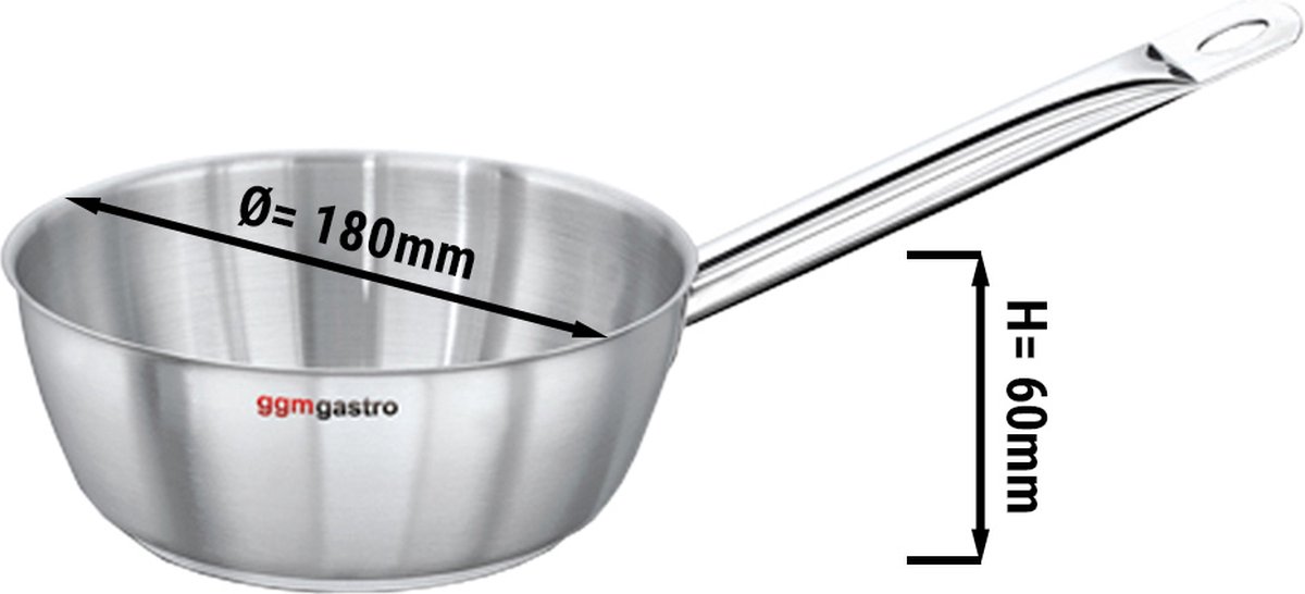 Sauteuse met steel - conische vorm - Ø 180 mm - hoogte: 60 mm ...