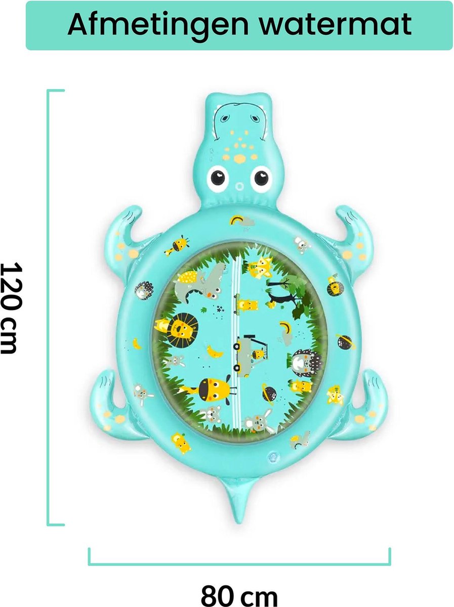 Waterspeelmat - Watermat baby - Tummy time - Speelmat baby - Watermat ...