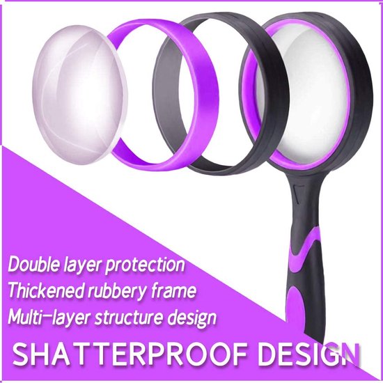 2 stuks 10x vergrootglas handheld voor senioren kinderen handleesloep ...