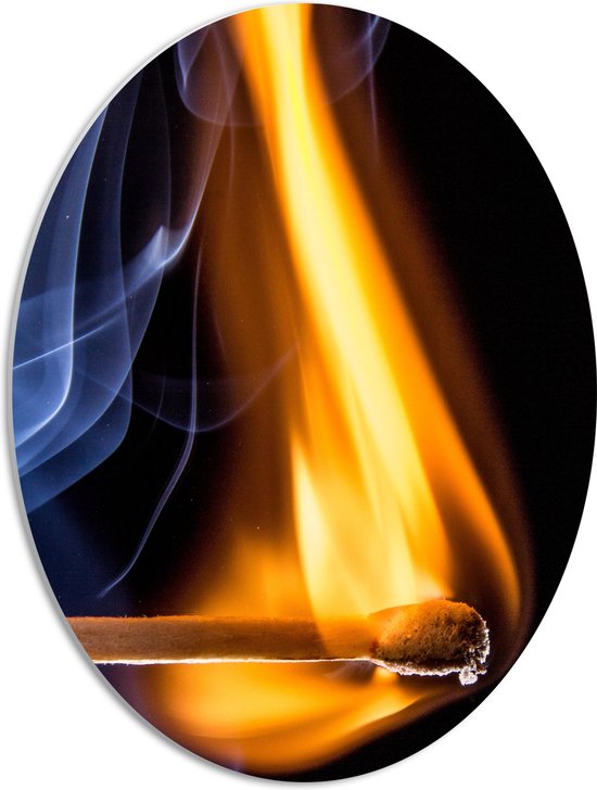 PVC Schuimplaat Ovaal - Lucifer met Vuur en Rook - 42x56 cm Foto op ...