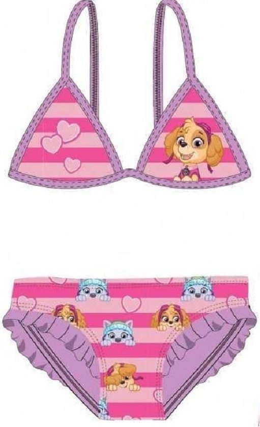 Paw Patrol bikini - roze met paars - Skye en Everest zwempak - maat 110 ...
