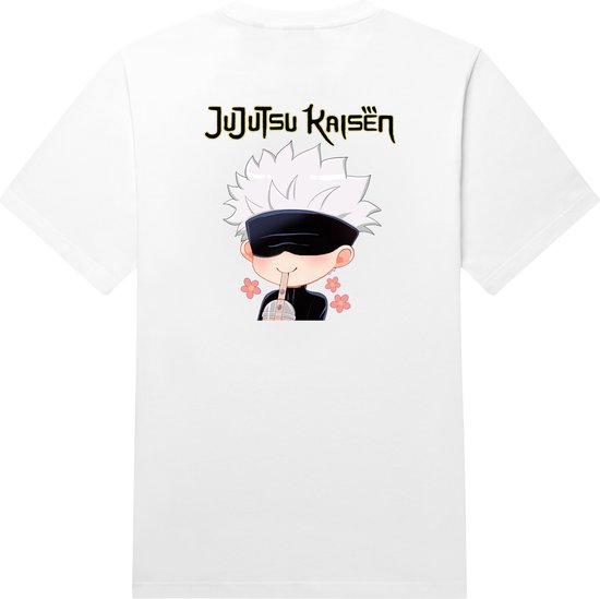 Jujutsu Kaisen Cute Gojo T-shirt wit met gojo Boba Maat L | bol