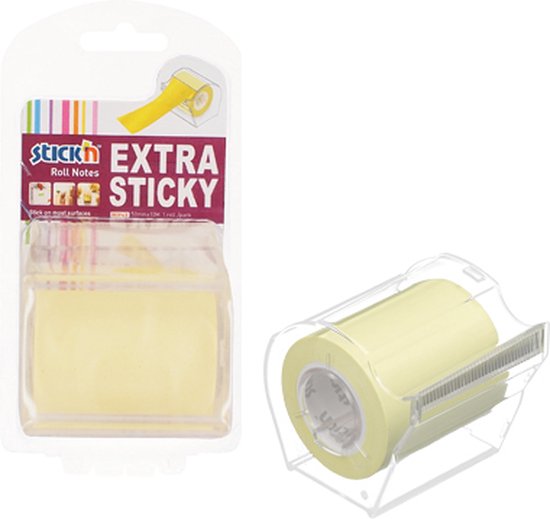 Stick'n Roll Note - 50 mm x 10 m - Pastel Geel - Sticky Notes | bol