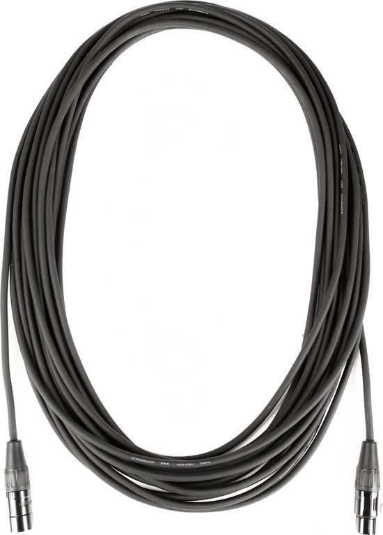 lightmaXX Ultra Series 3-Pin DMX Cable 15m (Black) - DMX-kabel | bol