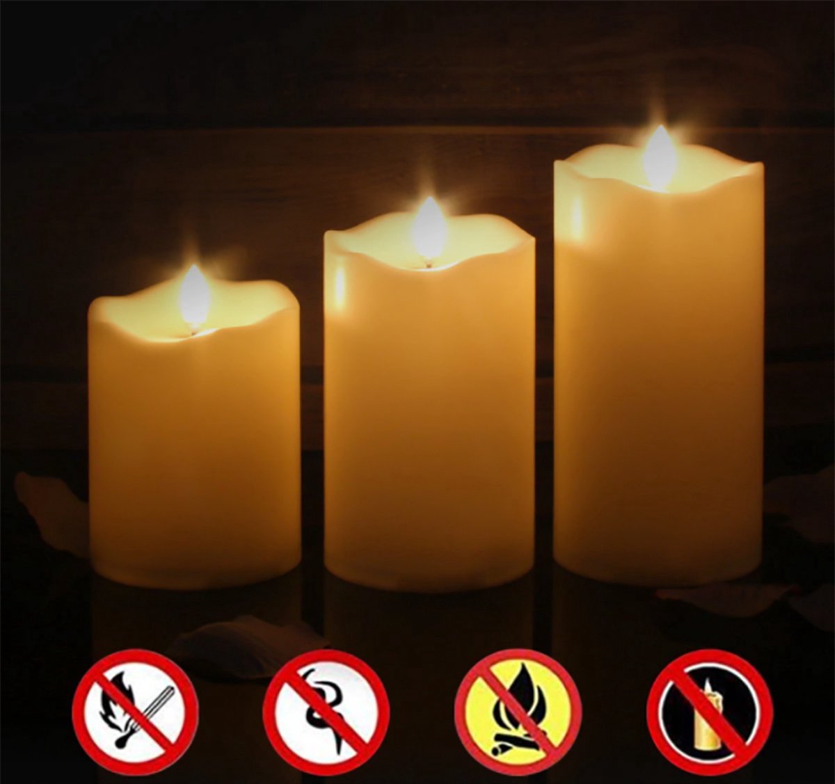 LED Kaarsen - 3 Stuks - Met Bewegende Vlam - Elektrische Kaars ...