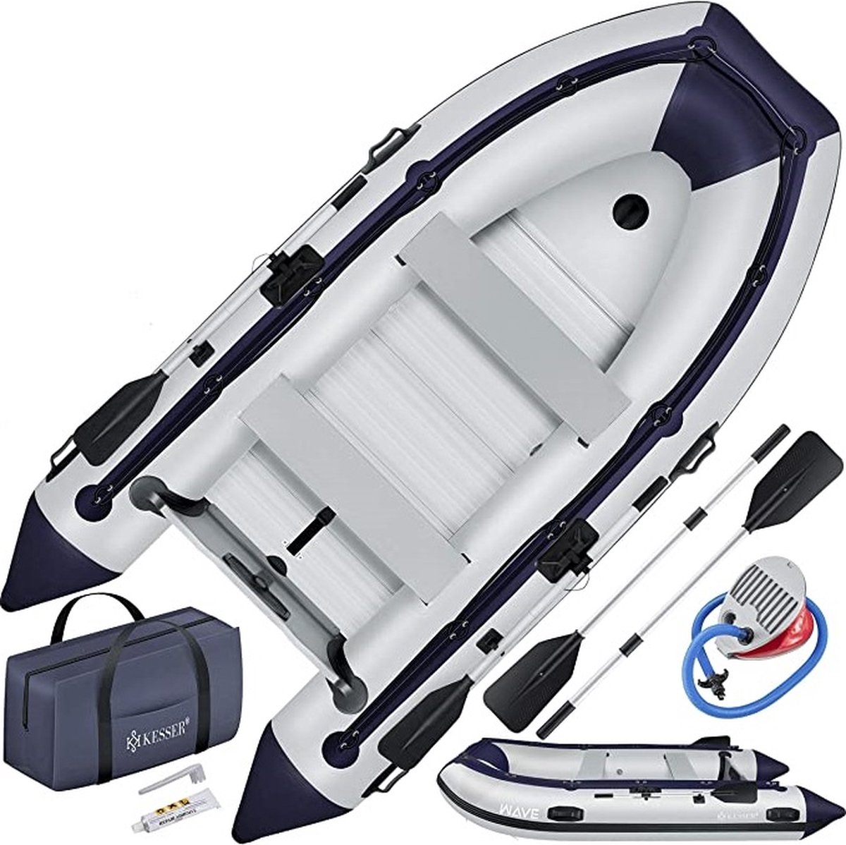 KESSER® Rubberboot / Opblaasboot 3,20 m voor 4 personen - peddelboot ...