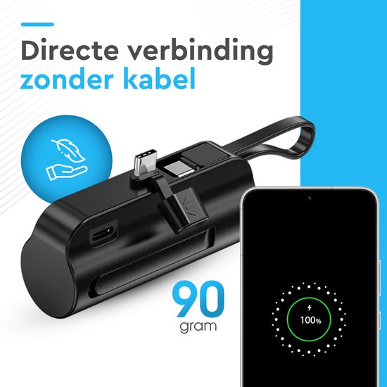 Mini Powerbank - Powerbank Samsung - 5000 mAH - Draadloos - Krachtig En ...
