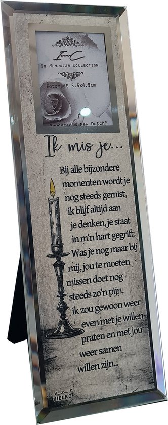 "Ik mis je..." gedichten spiegel met foto uithouding - Gedenken ...