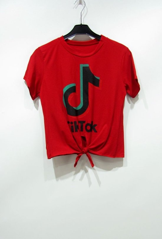 Tik Tok top geknoopt - Rood - One size (XS-M) | bol.com