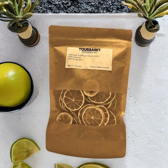 Toussaint Botanicals 100% Natuurlijk Gedroogde Limoen Schijfjes 100 g ...