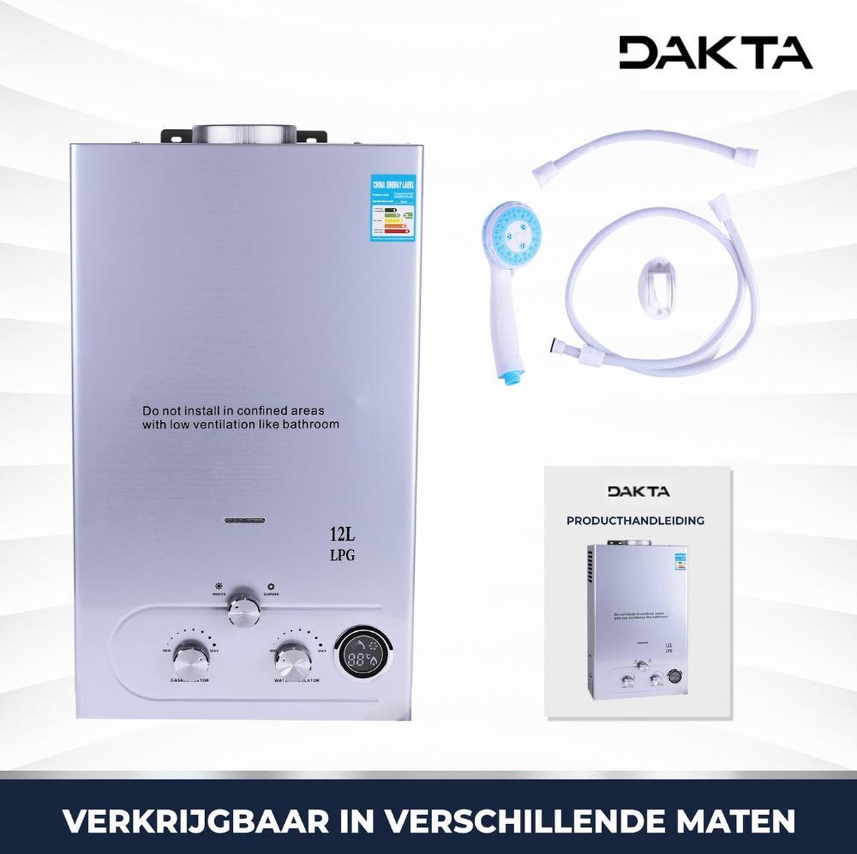 Dakta® Propaan - Boiler - LPG Geiser 18 Liter / minuut Boiler - Ideaal ...