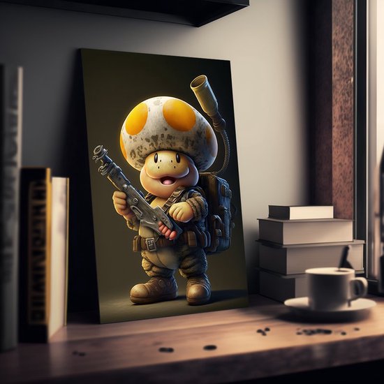 XFLEX TOAD from Nitendo with Guns Luxe Canvas Art 90x60cm | bol