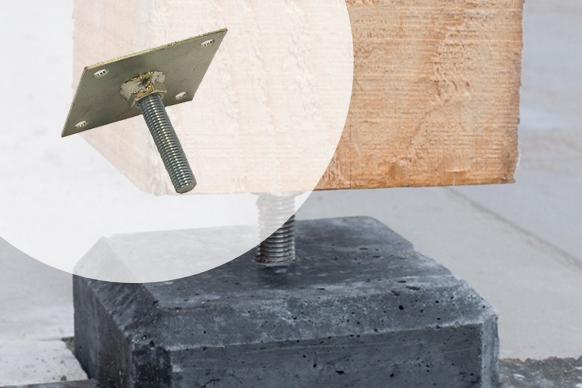 Wovar Hoogteverstelling Betonpoer Verzinkt M20 | Stelplaat Betonpoer ...