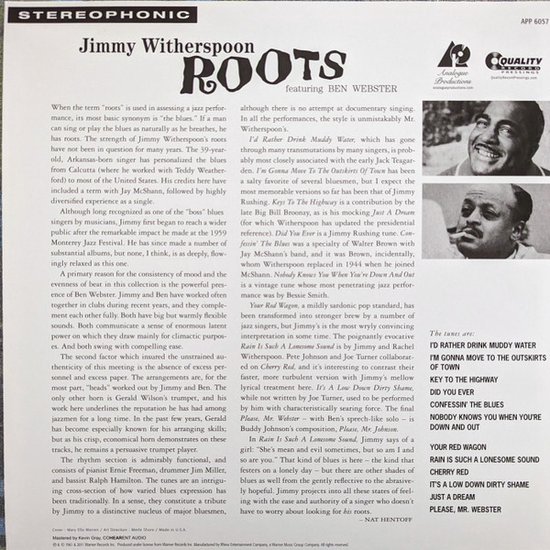 Roots, Jimmy Witherspoon | LP (album) | Muziek | bol