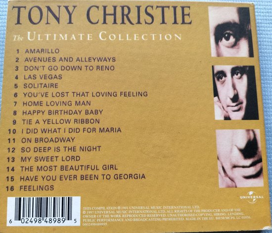 Tony Christie - The Ultimate Collection (1997) CD, Tony Christie ...