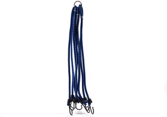 Snelbinders - spinbinder Blauw 80 cm, 8 armig, 8mm met plastic coat ...