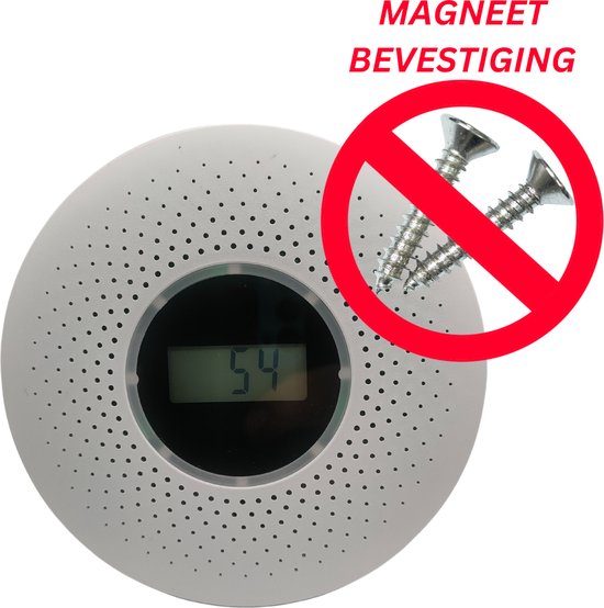 Combimelder schroefloos - Rook en koolmonoxidemelder met magnetische ...